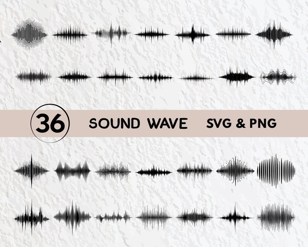 Sound Wave SVG PNG Silhouette, Music Audio Clipart for Cricut Wall Art ...