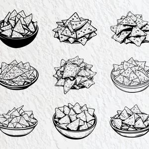 Nachos SVG Bundle: Clipart, Silhouette, Vector (PNG, Cut Files for ...