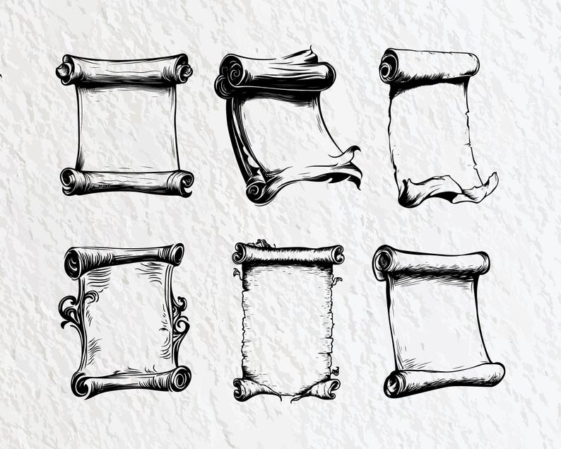 Parchment Svg Bundle, Parchment Silhouette, Parchment Clipart Png ...