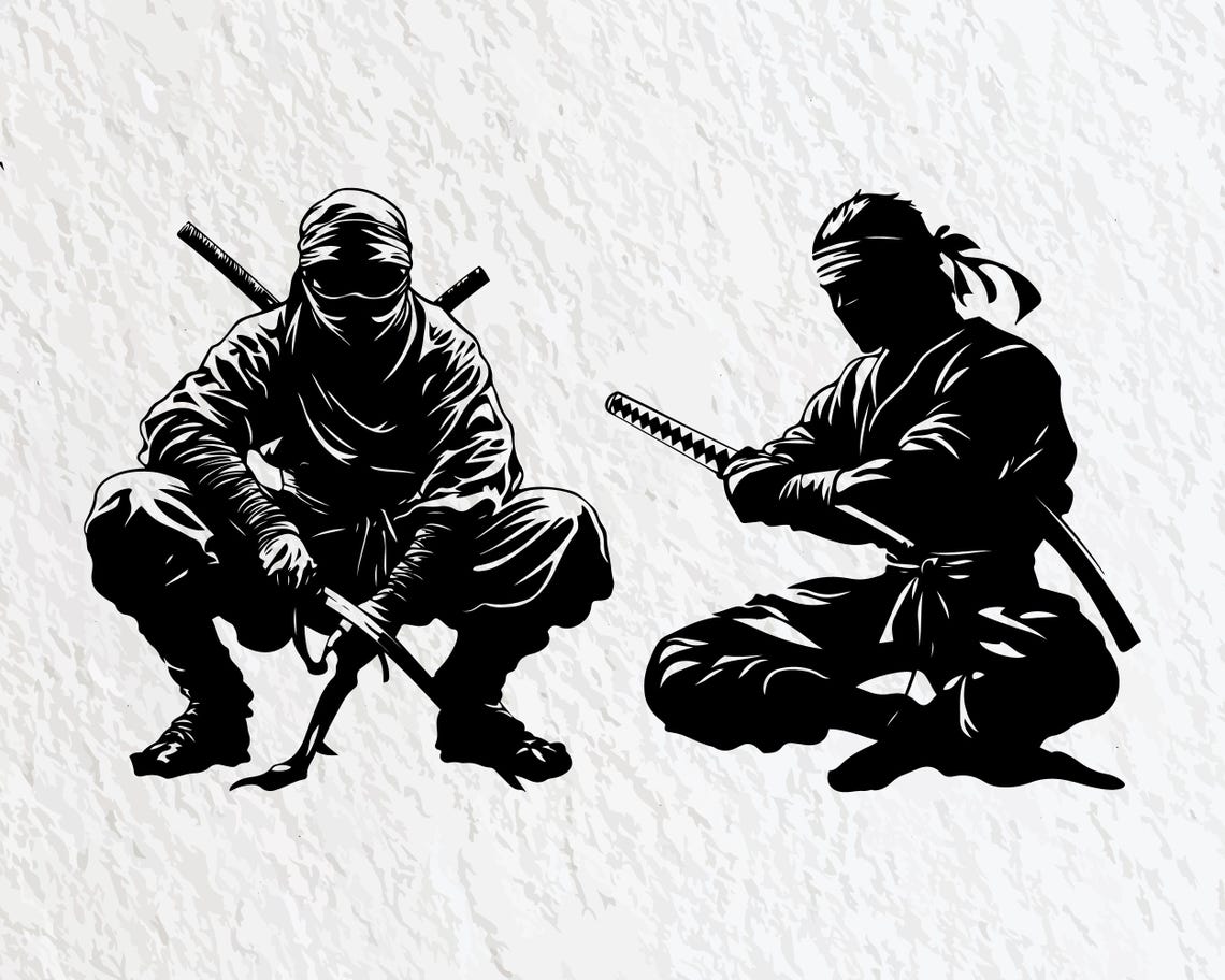 Ninja Svg Bundle, Ninja Silhouette, Ninja Clipart Png, Ninja Outline ...
