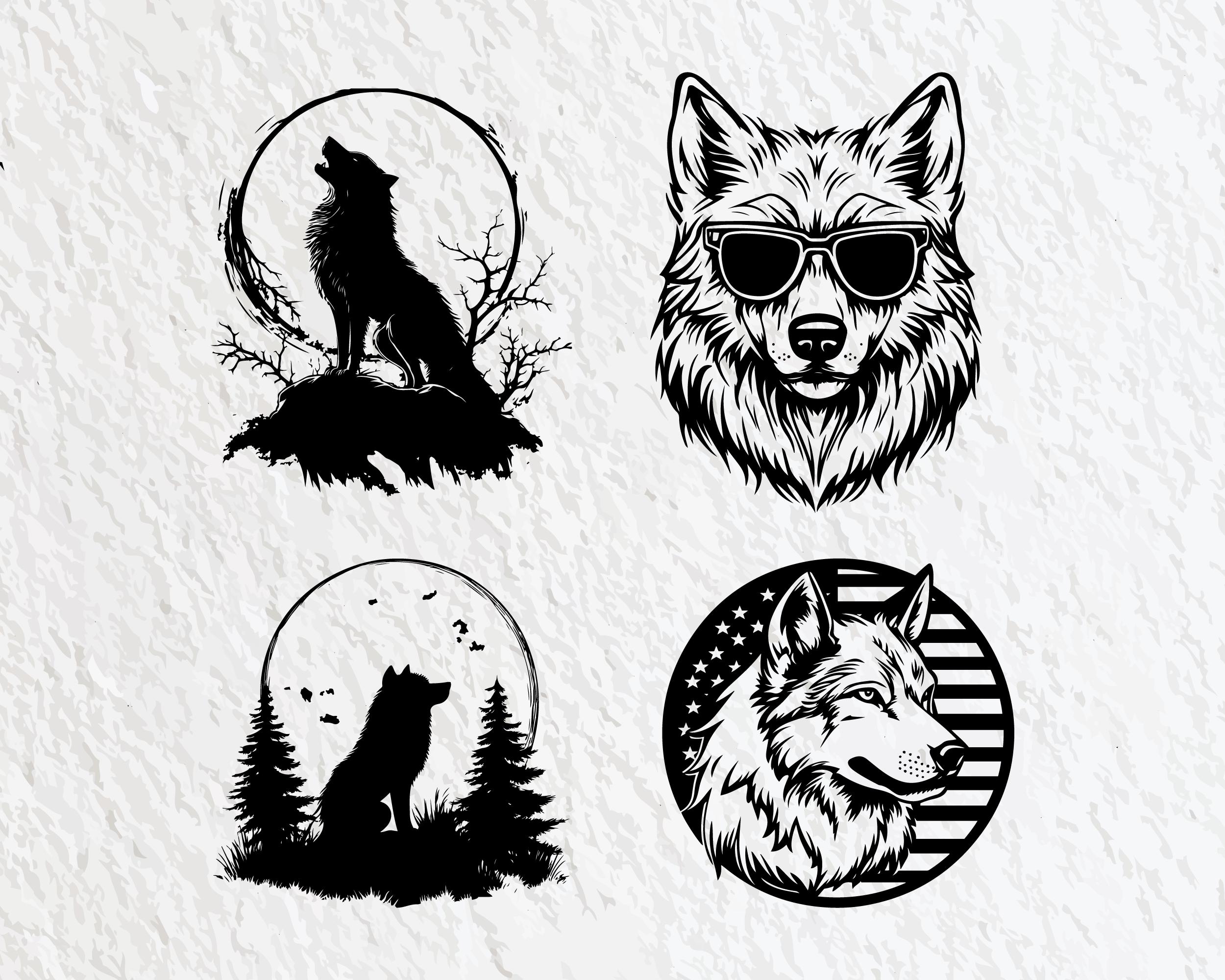 Wolf Svg Bundle, Wolf Silhouette, Wolf Clipart Png, Wolf Outline, Wolf ...