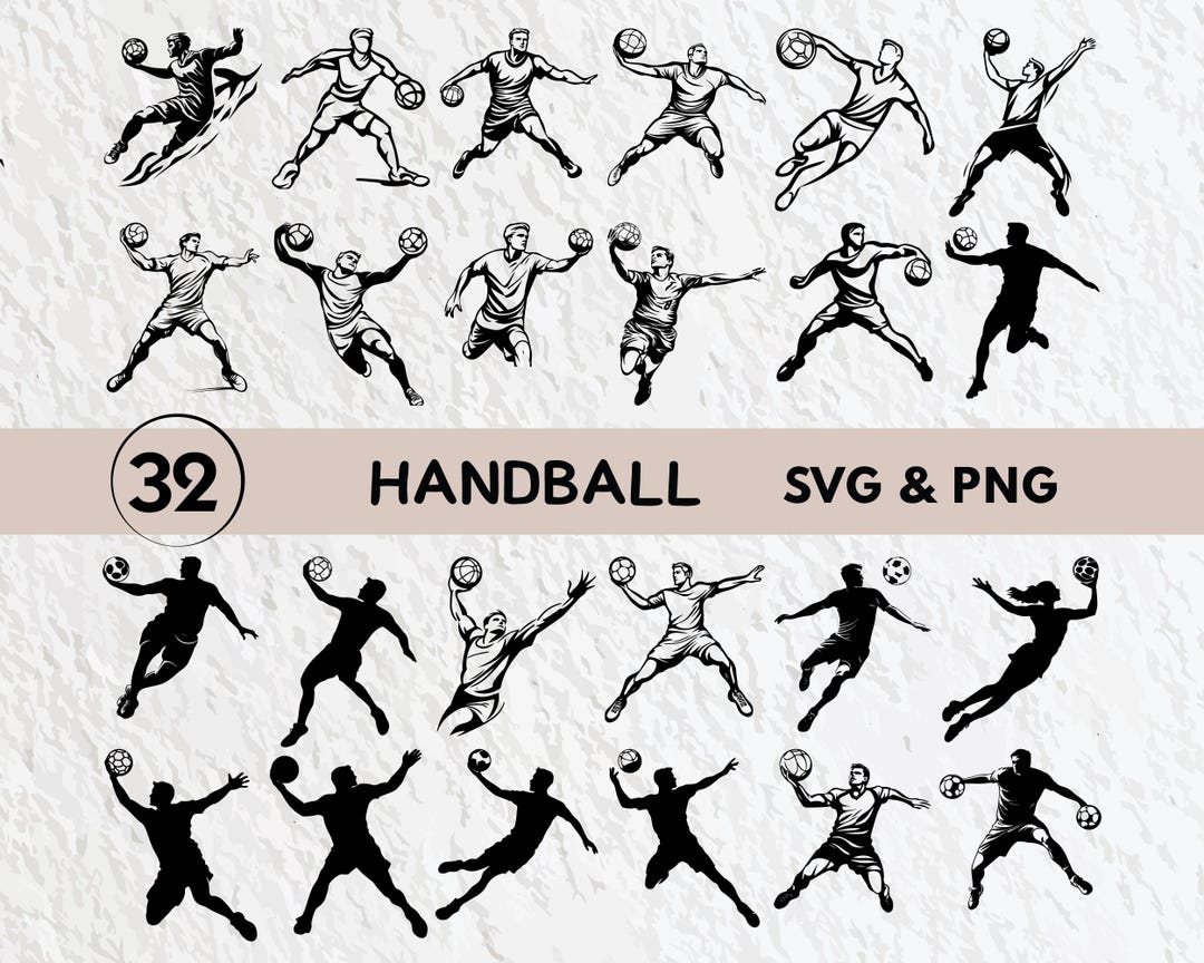 Handball Svg Bundle, Handball Silhouette, Handball Clipart Png ...