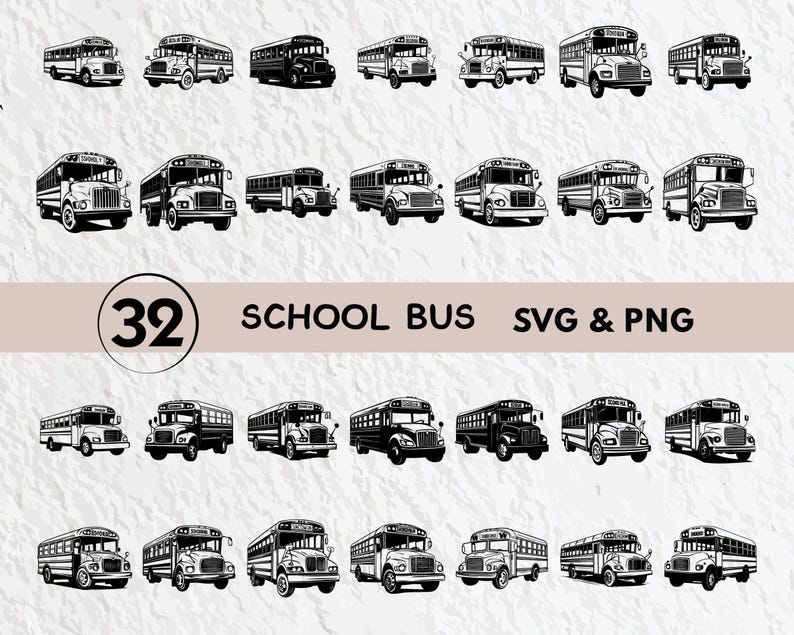 School Bus Svg Bundle, School Bus Silhouette, School Bus Clipart Png ...
