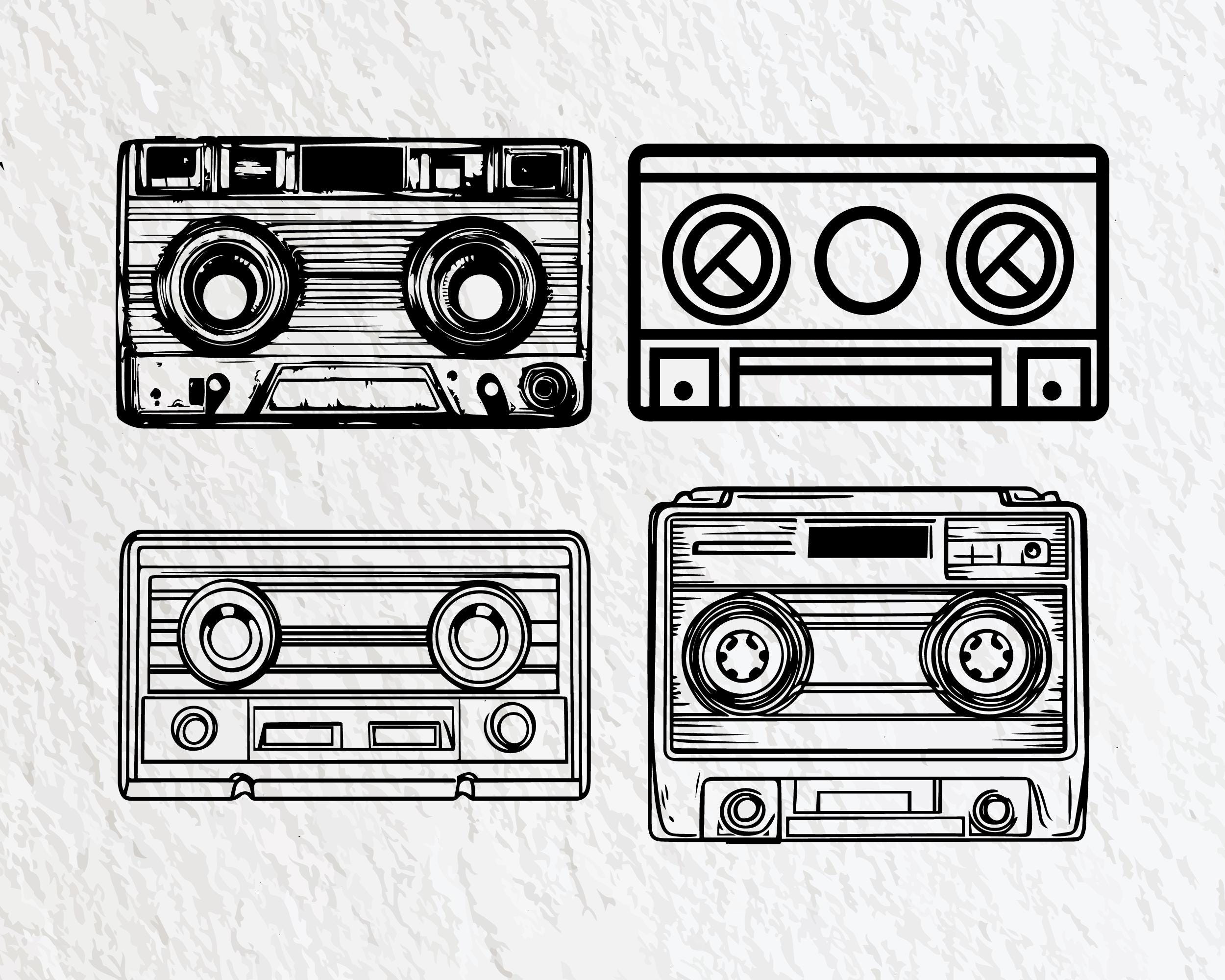 Cassette Tape SVG Bundle: Retro Clipart, Vector Logo Icon Files ...