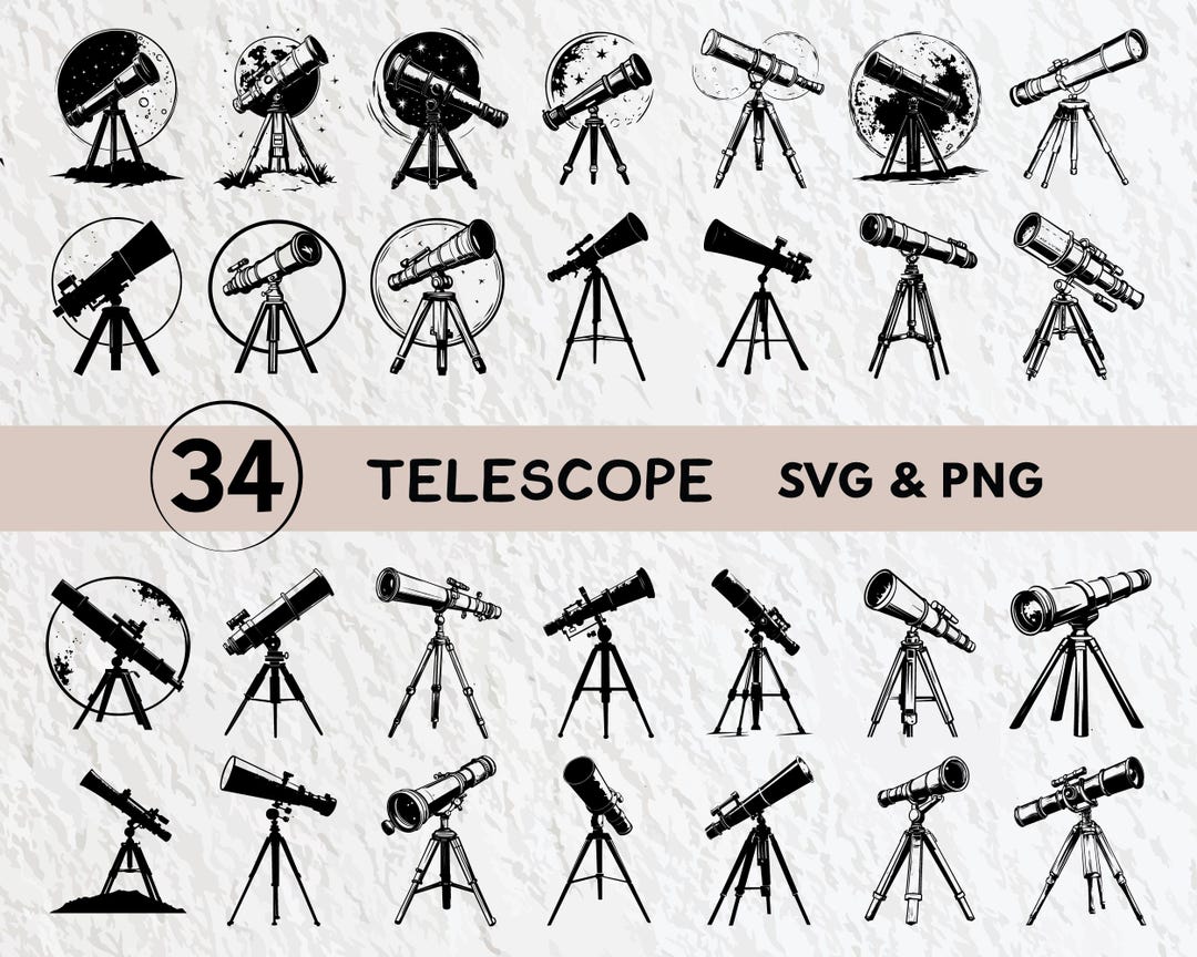 Telescope Svg Bundle, Telescope Silhouette, Telescope Clipart Png ...