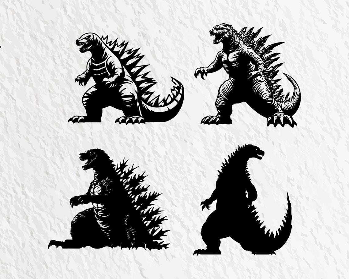 Godzilla Svg Bundle, Godzilla Silhouette, Godzilla Clipart, Godzilla ...