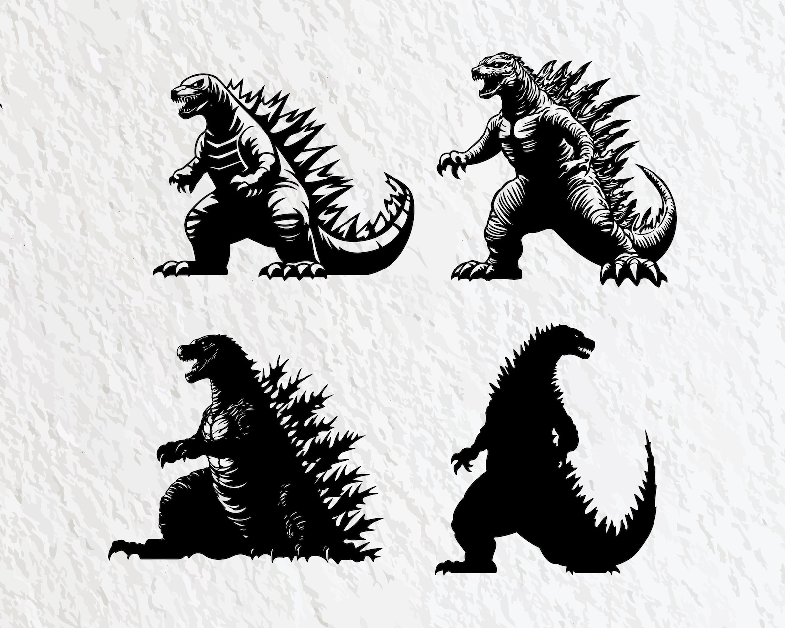 Godzilla Svg Bundle, Godzilla Silhouette, Godzilla Clipart, Godzilla ...