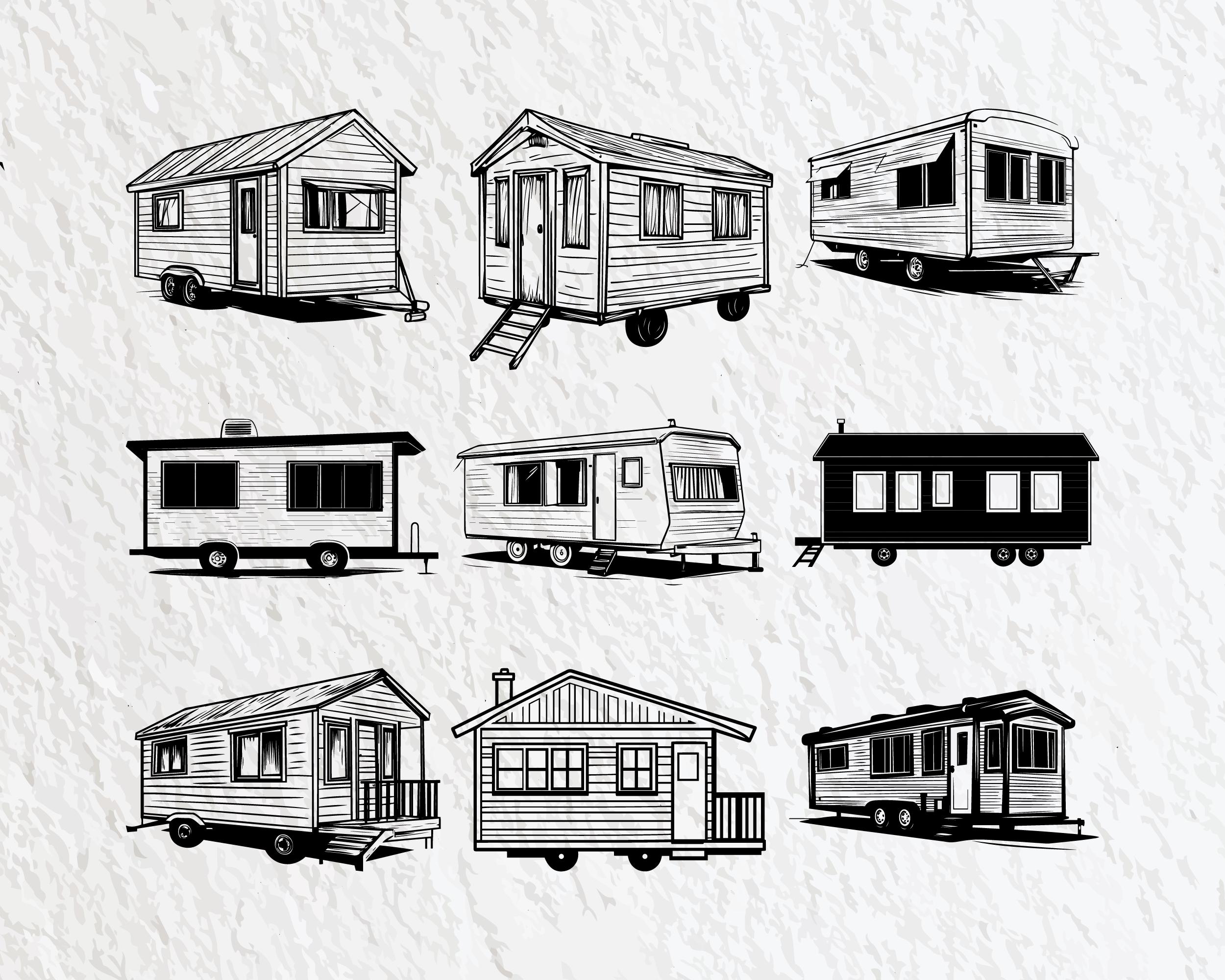 Mobile Home SVG Bundle: Clipart, Outline, Vector (digital Files) - Etsy
