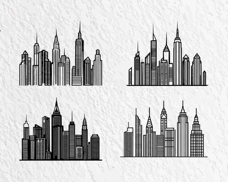 Skyline Building Svg Bundle, Skyline Building Silhouette, Skyline ...