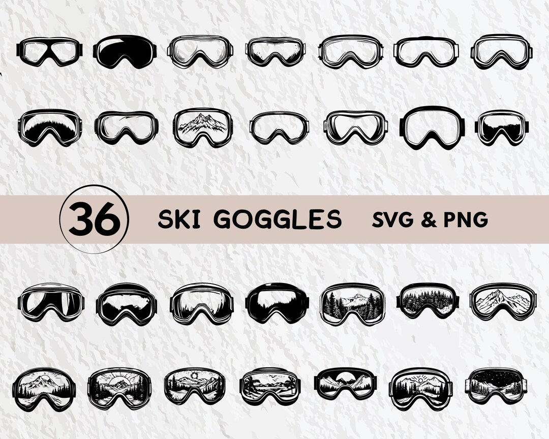 Ski Goggles SVG Bundle: Silhouette, Clipart, Vector (digital Download ...
