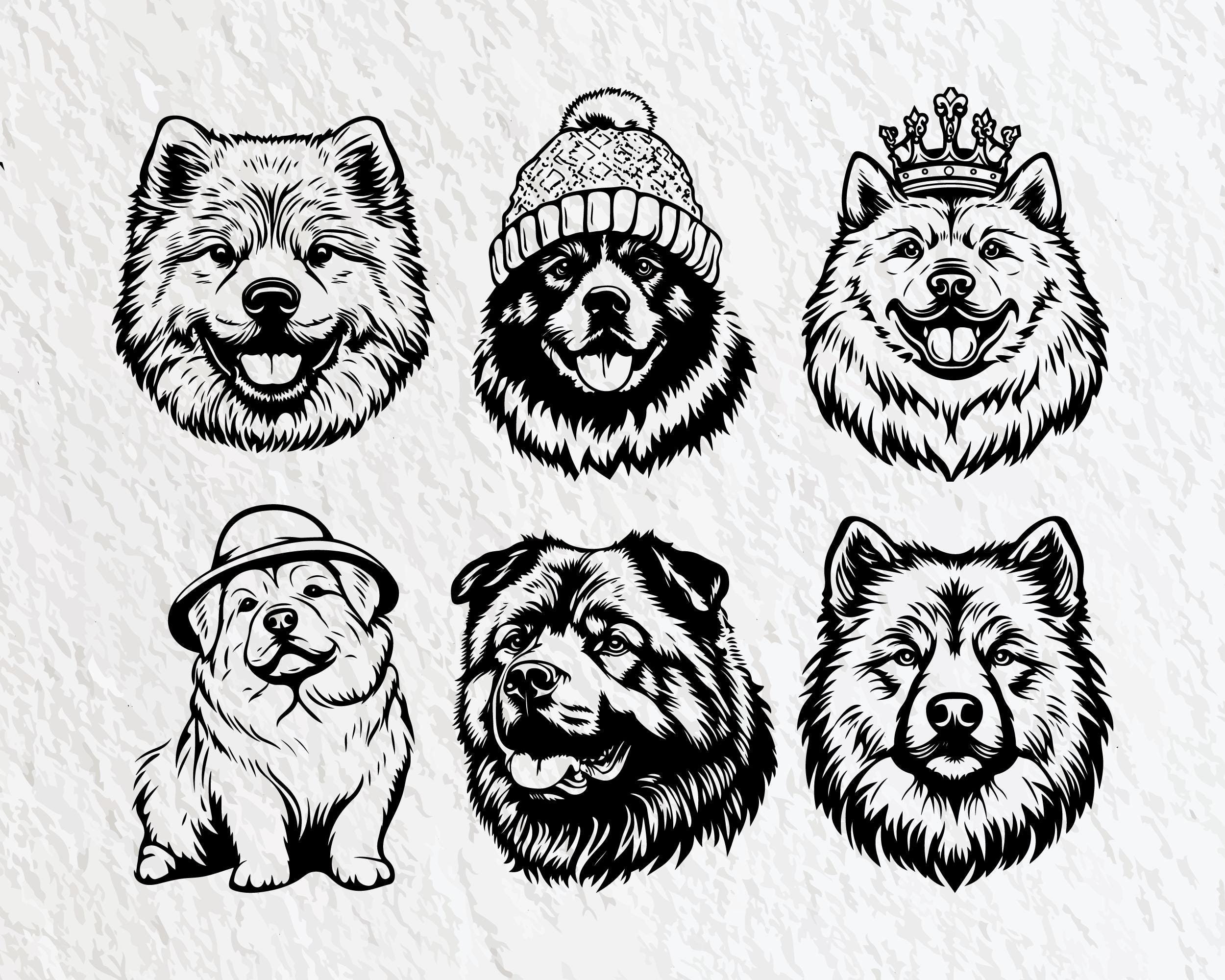 Chow Chow SVG Bundle: Dog Silhouette, Clipart, and Vector (digital ...
