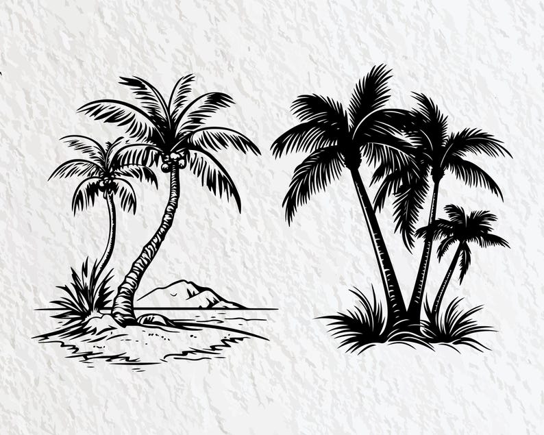 Coconut Tree Svg Bundle, Coconut Tree Silhouette, Coconut Tree Clipart ...