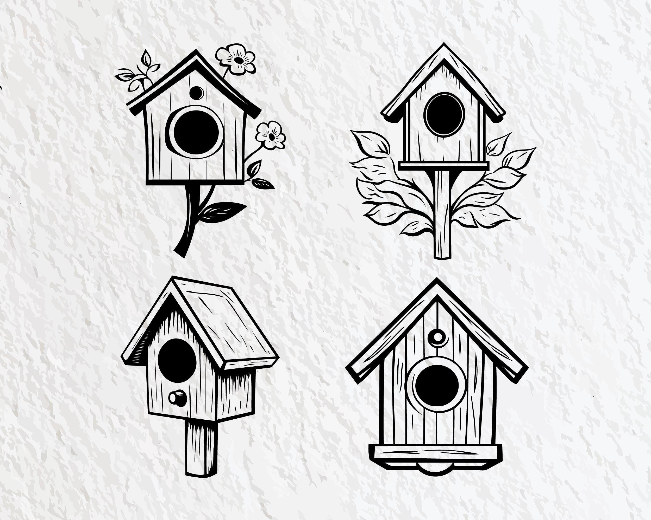 Bird House Svg Bundle, Bird House Silhouette, Bird House Clipart Png ...