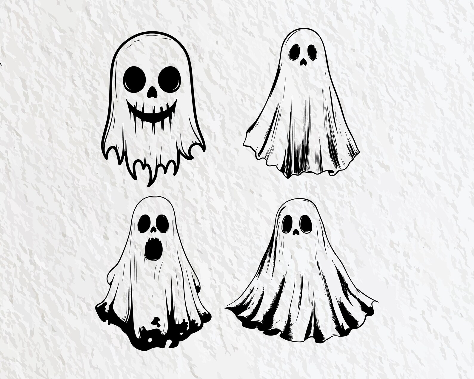Halloween Ghost Svg Bundle, Halloween Ghost Silhouette, Halloween Ghost ...