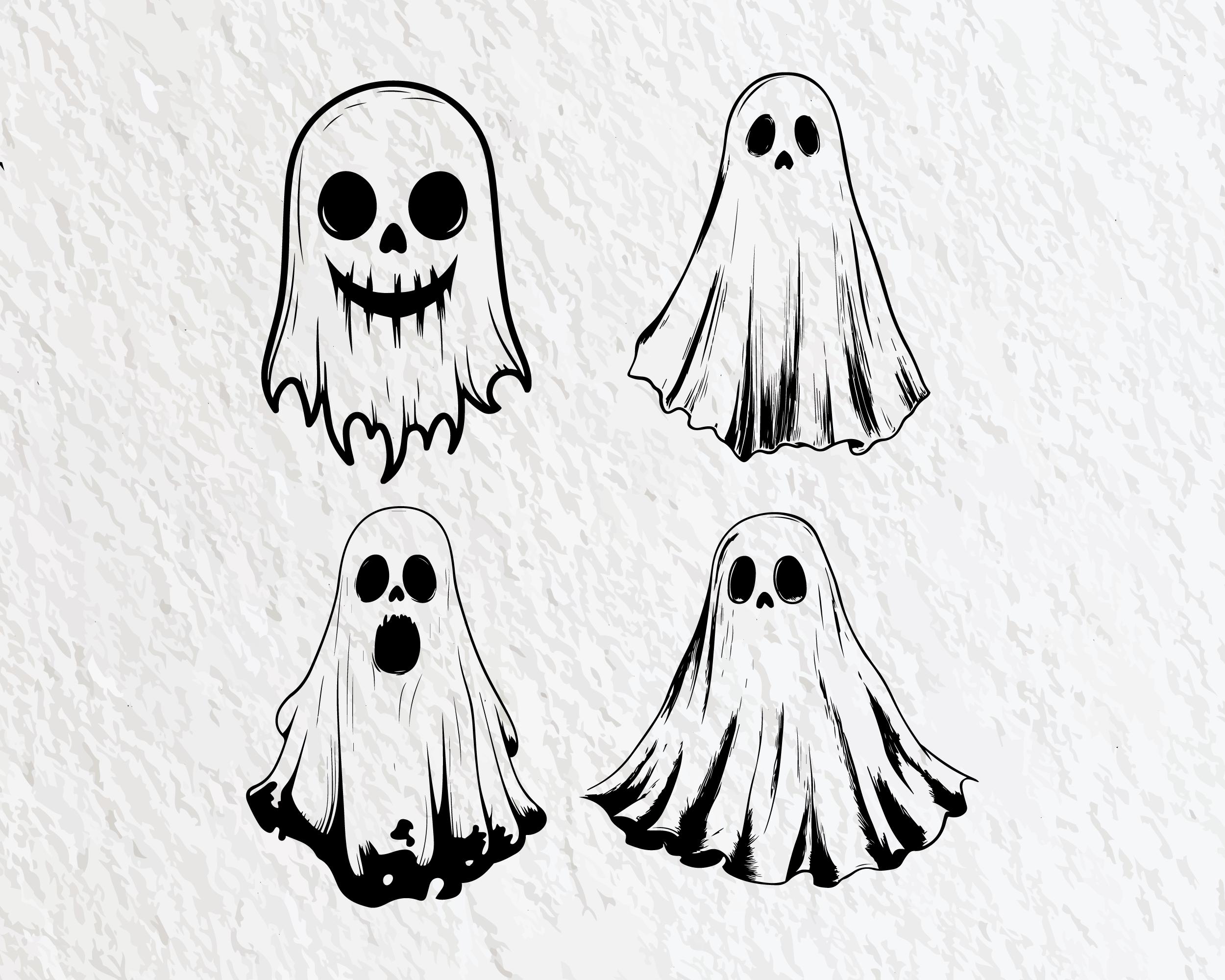 Halloween Ghost Svg Bundle, Halloween Ghost Silhouette, Halloween Ghost ...