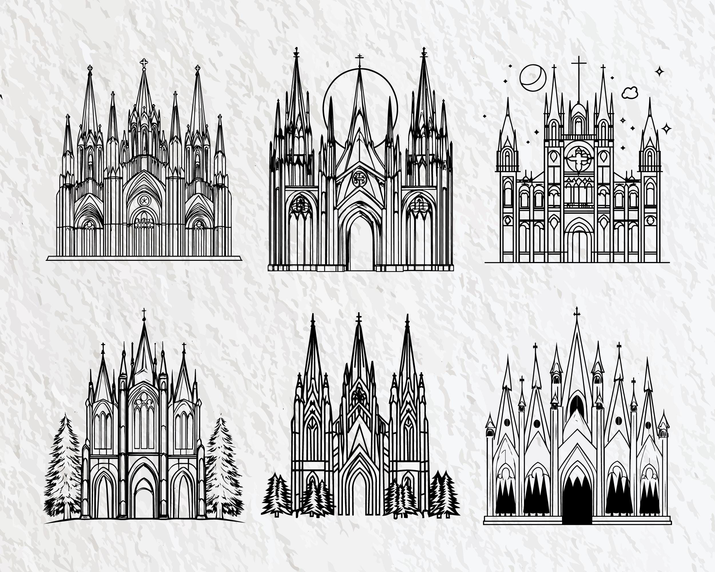 Gothic Cathedral Svg Bundle, Gothic Cathedral Silhouette, Gothic ...
