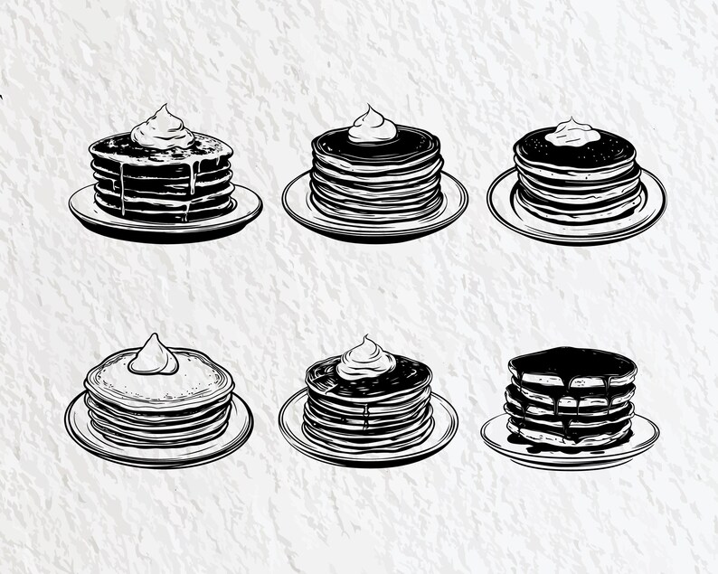 Pancake SVG Bundle: Clipart, Outline, Icon (PNG, Vector) - Etsy