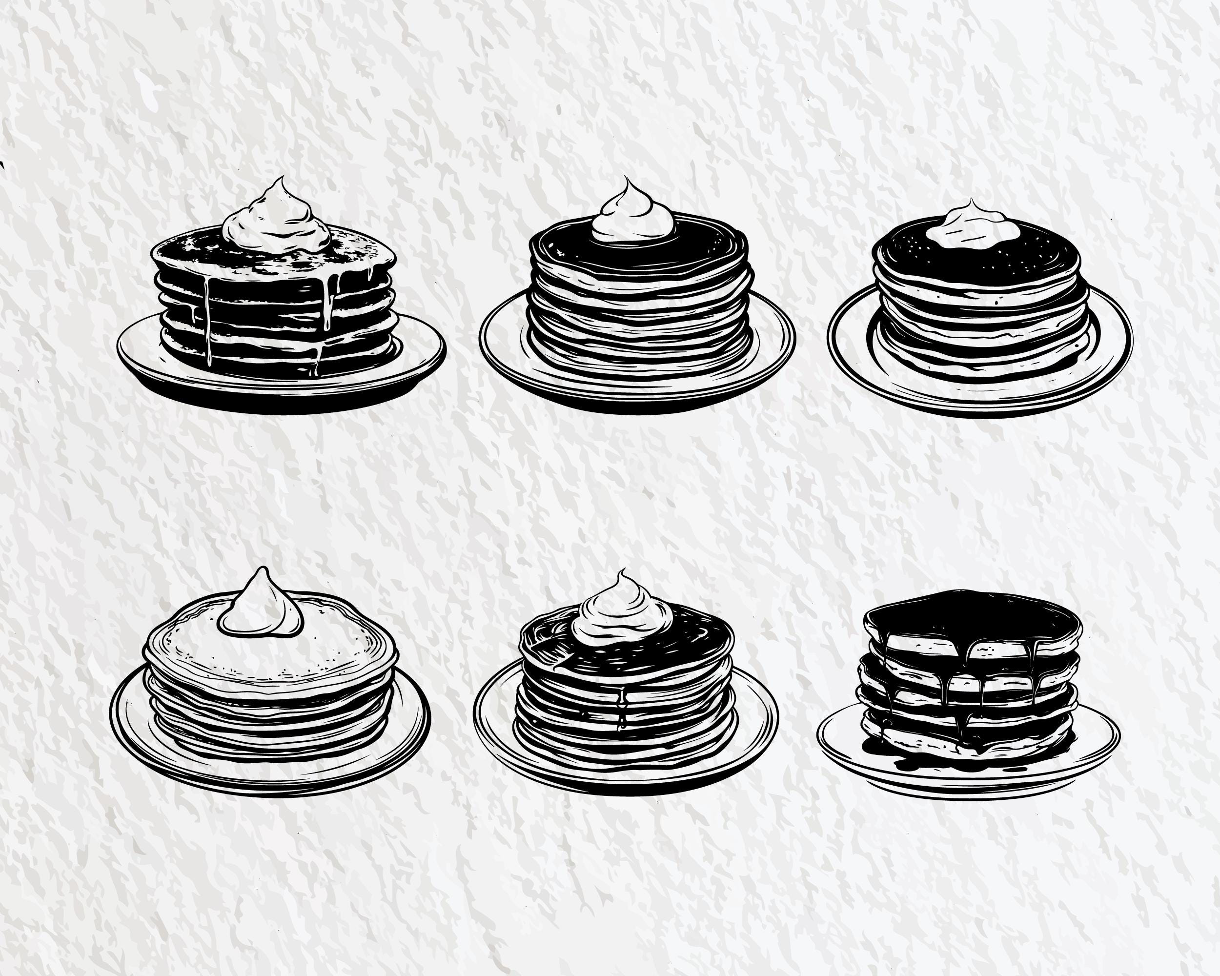 Pancake SVG Bundle: Clipart, Outline, Icon (PNG, Vector) - Etsy