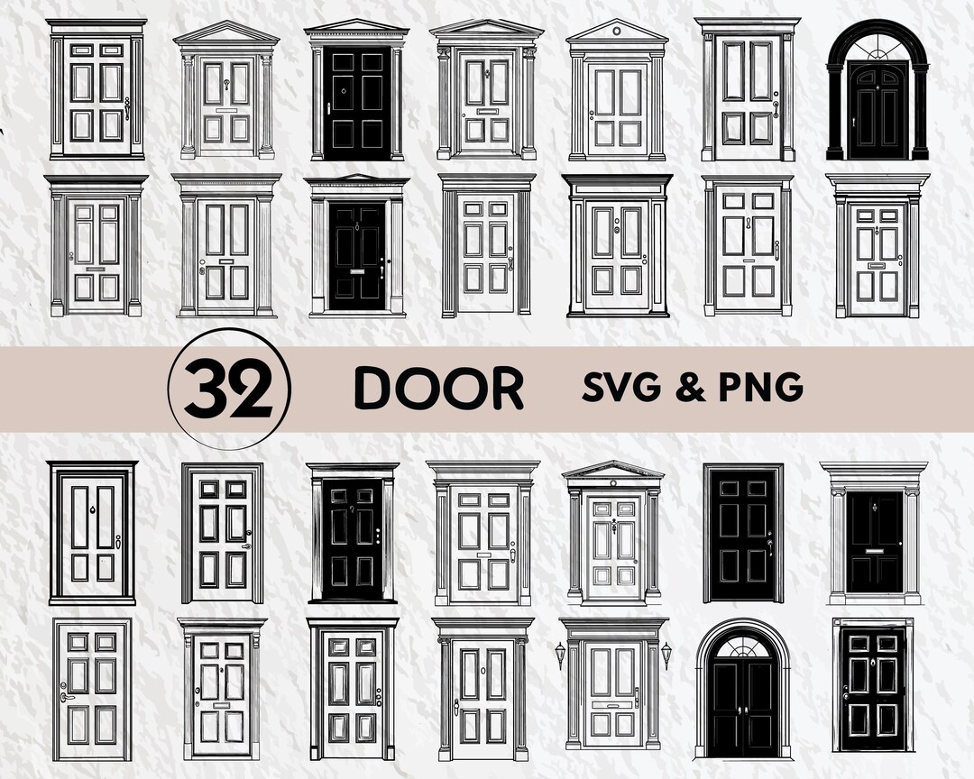 Door SVG Bundle: Silhouette Clipart, Cricut Cut Files - Etsy