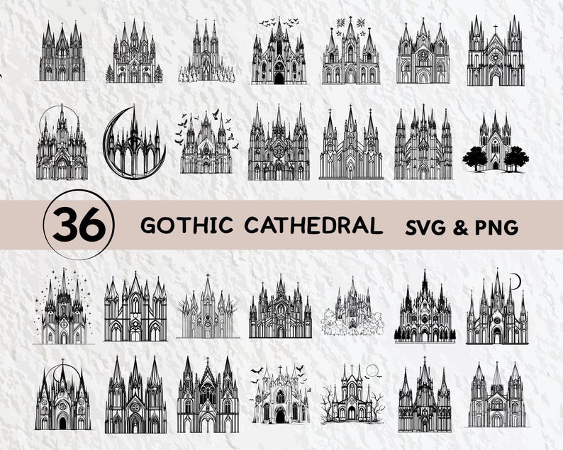 Gothic Cathedral Svg Bundle, Gothic Cathedral Silhouette, Gothic ...