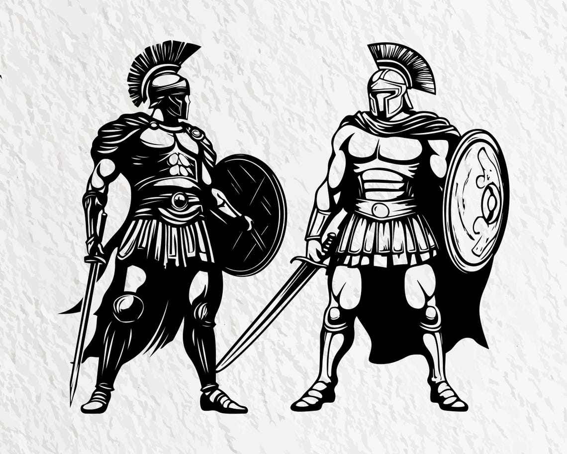 Gladiator SVG Bundle: Silhouette Clipart, Cricut Cut Files - Etsy
