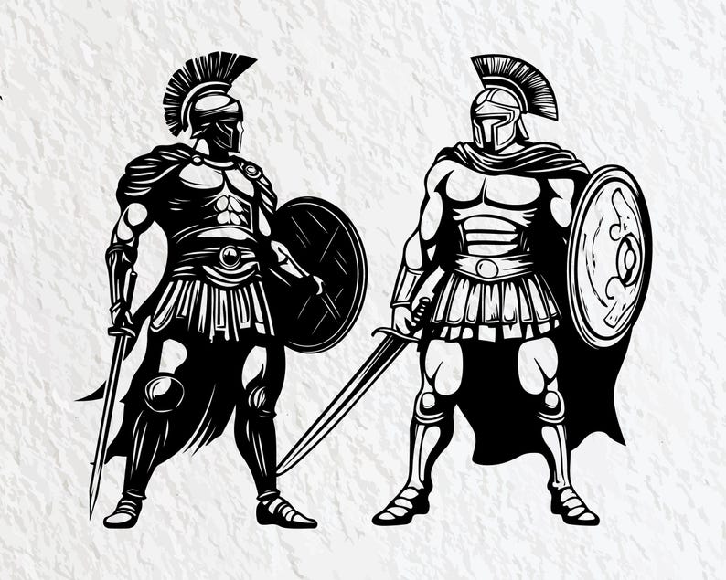 Gladiator SVG Bundle: Silhouette Clipart, Cricut Cut Files - Etsy