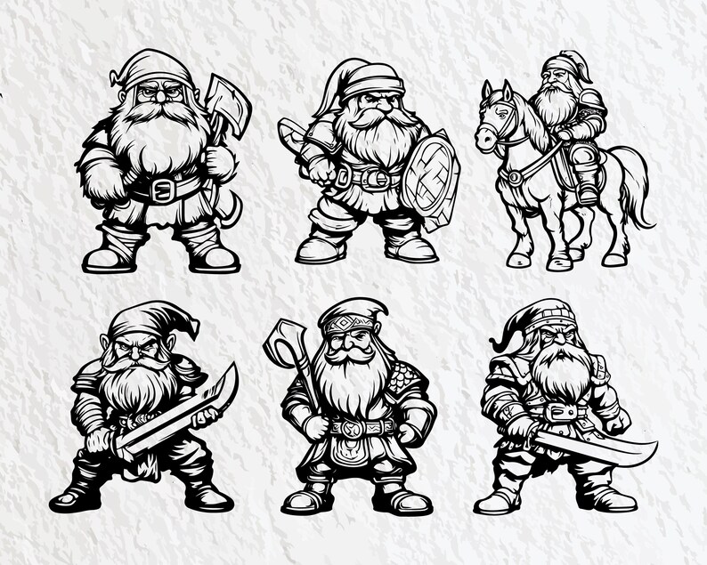 Dwarf Warrior SVG Bundle: Clipart, Silhouette, Vector (PNG, Cricut) - Etsy