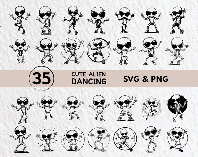 Alien SVG Bundle | Cute Alien SVG | Space Alien Bundle | Alien Cute ...