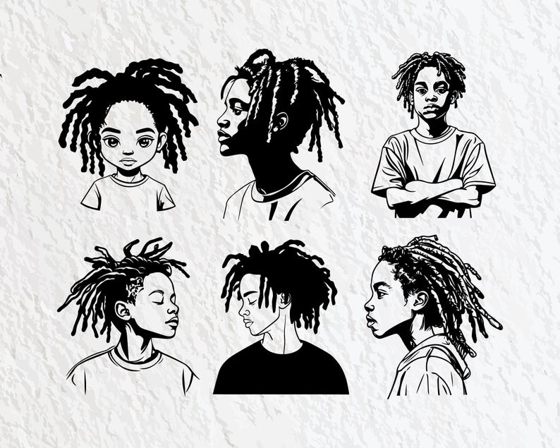 Boy With Dreadlocks Svg Bundle, Boy With Dreadlocks Silhouette ...
