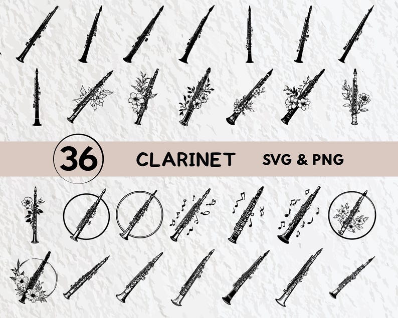 Clarinet Svg Bundle, Clarinet Silhouette, Clarinet Clipart Png ...