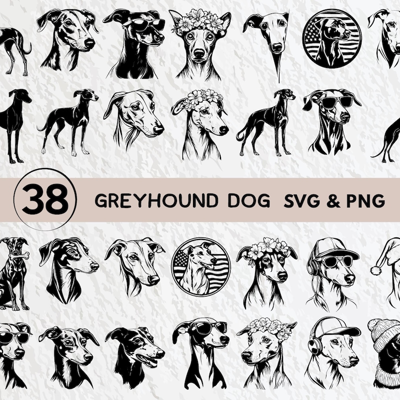 Greyhound Print - Etsy