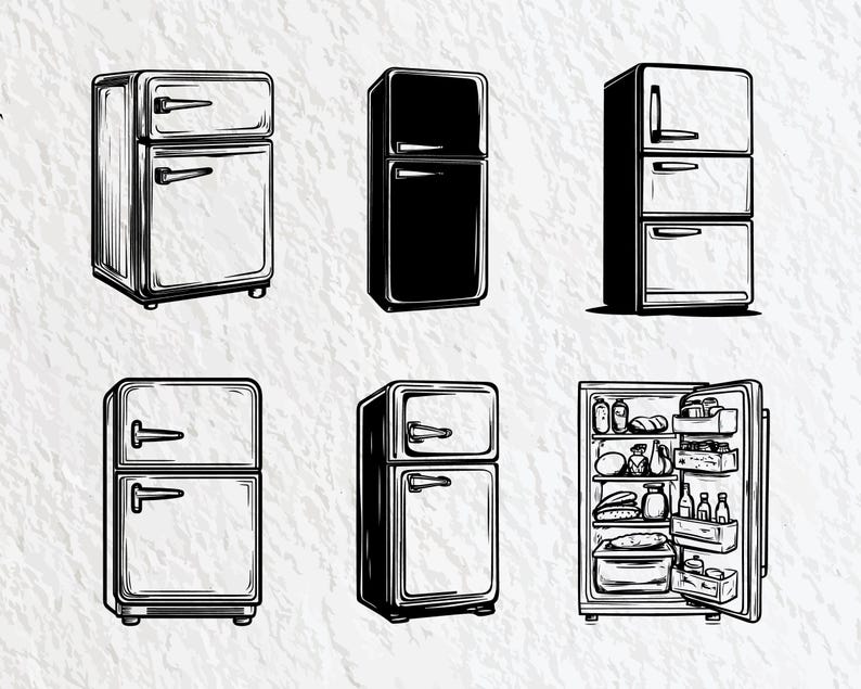 Refrigerator Svg Bundle, Refrigerator Silhouette, Refrigerator Clipart ...