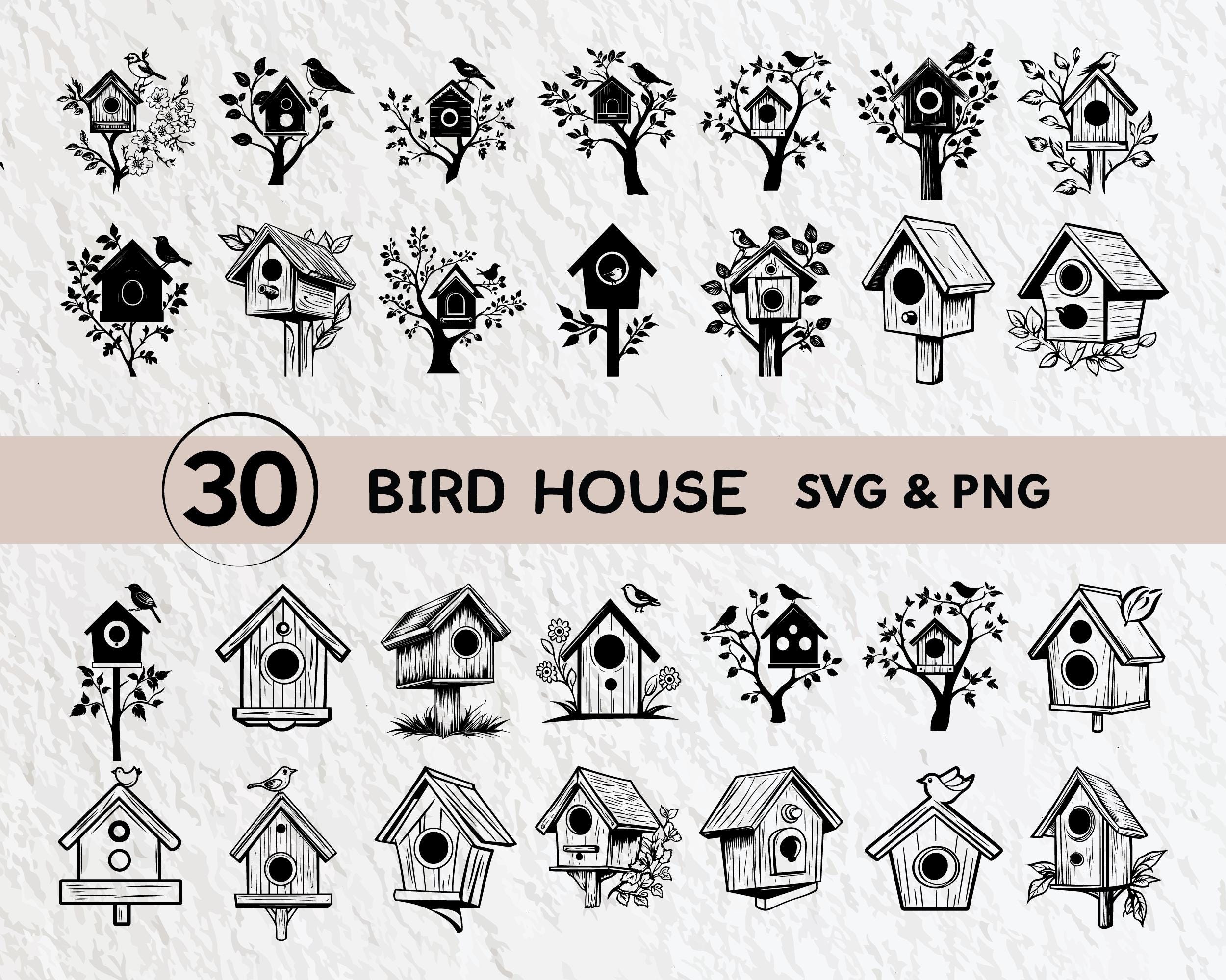Bird House Svg Bundle, Bird House Silhouette, Bird House Clipart Png ...
