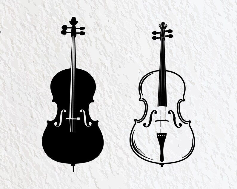 Cello SVG Bundle: Silhouette Clipart, Cricut Cut Files (digital ...