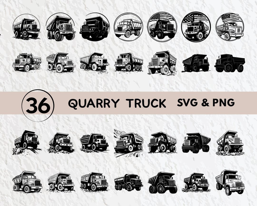 Quarry Truck SVG Bundle: Vector Logo Icon Decal Files - Etsy