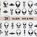 Alien SVG Bundle: Silhouette Clipart, Cricut Decal (PNG, Vector) - Etsy