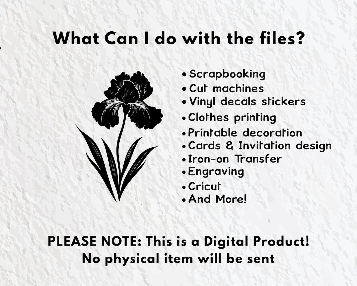 Iris Flower Svg Bundle, Iris Flower Silhouette, Iris Flower Clipart Png ...