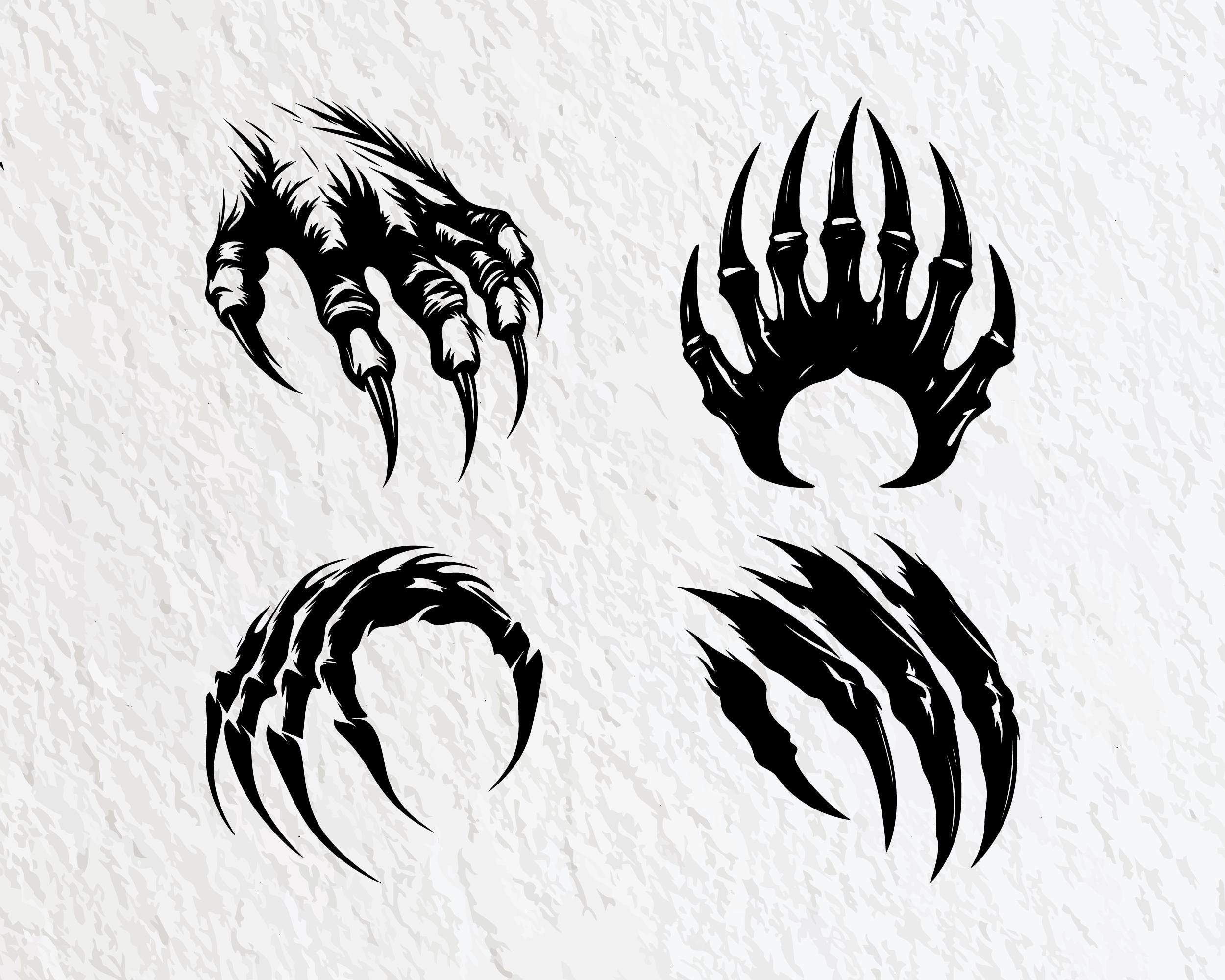 Claw Svg Bundle, Claw Silhouette, Claw Clipart Png, Claw Outline, Claw ...