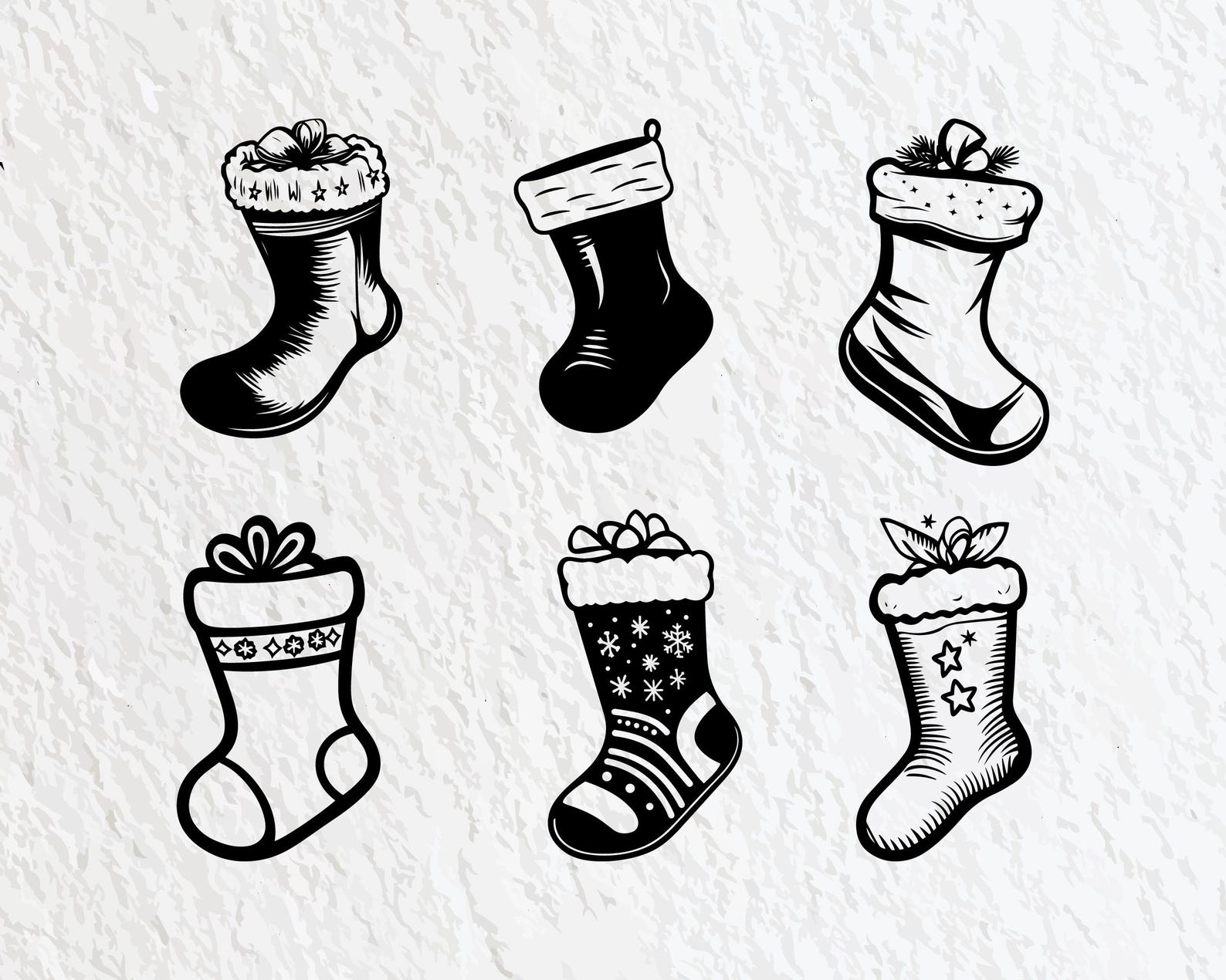 Christmas Sock SVG Bundle: Holiday Clipart, Vector Designs (PNG, SVG ...