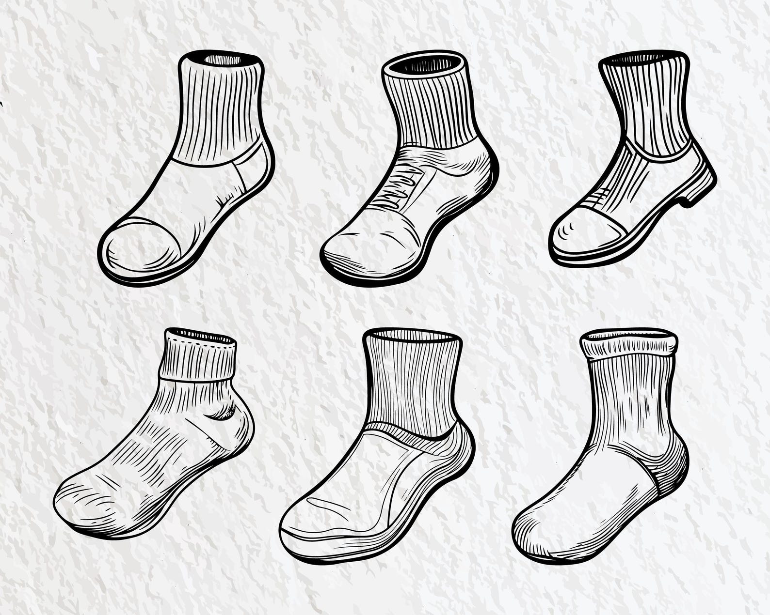 Sock Svg Bundle, Sock Silhouette, Sock Clipart Png, Sock Outline, Sock ...