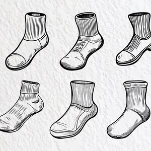 Sock Svg Bundle, Sock Silhouette, Sock Clipart Png, Sock Outline, Sock ...