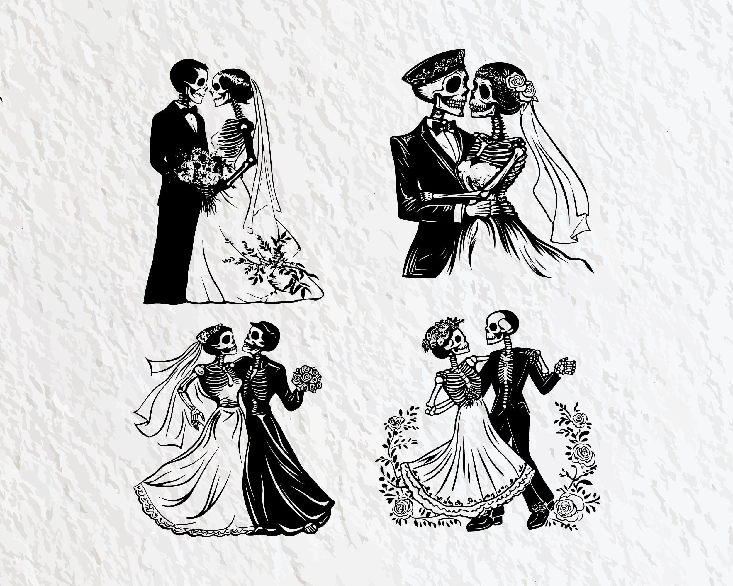 Skeleton Wedding Svg Bundle, Skeleton Wedding Silhouette, Funny ...