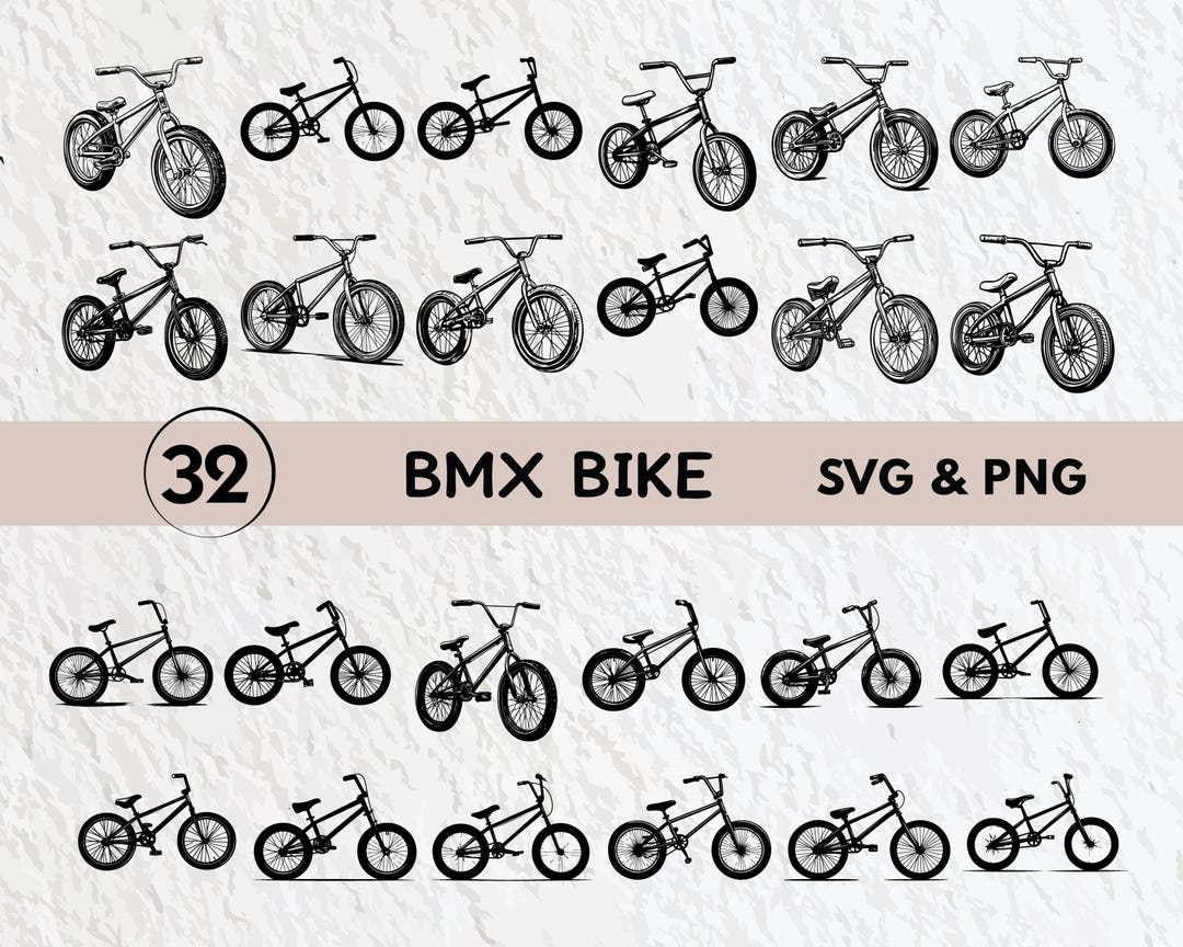 Bmx Bike Silhouette Bundle Png, Bmx Bike Svg Bundle Cut Files, Bmx Bike ...