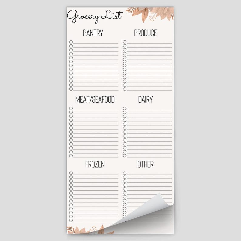 Magnetic Grocery List Notepad - Etsy