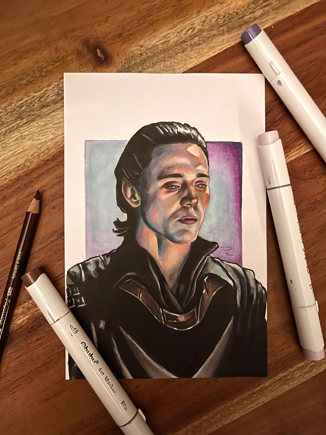 Original Loki Tom Hiddleston Portrait Drawing - Etsy