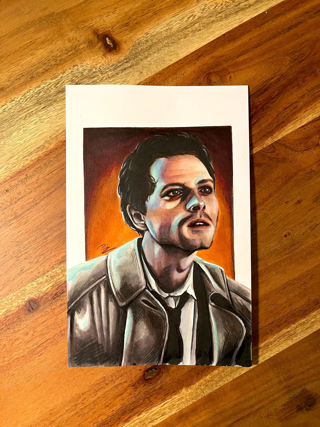 Original Castiel Misha Collins Portrait Drawing Supernatural - Etsy