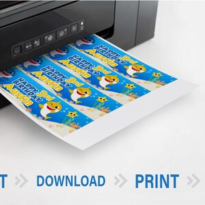 For Boy and Girl EDITABLE Shark Water Bottle Labels, Water Labels ...