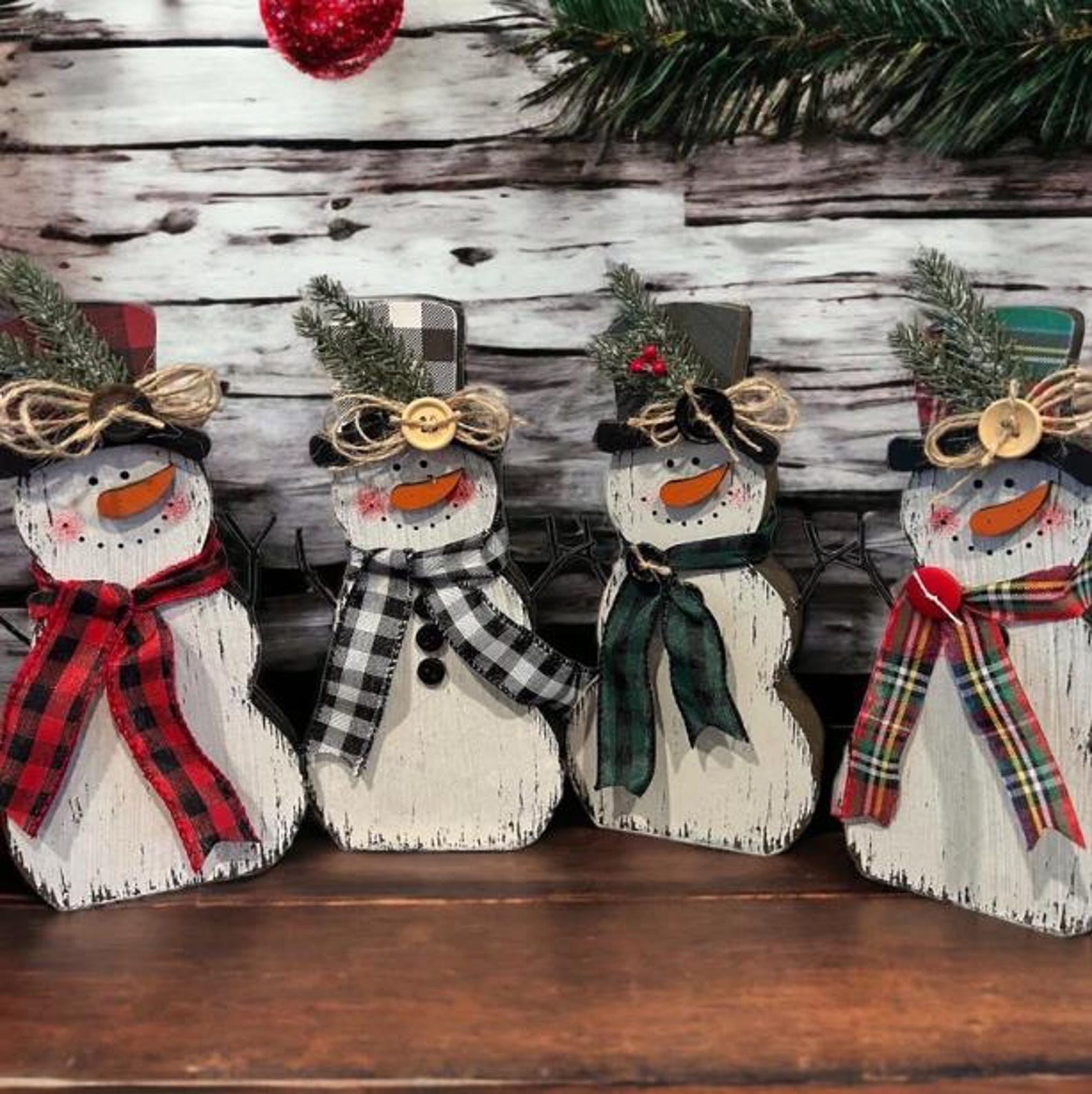 Wooden Snowman, Primitive, 3D Snowman, Tiered Tray Decor, Snowman ...