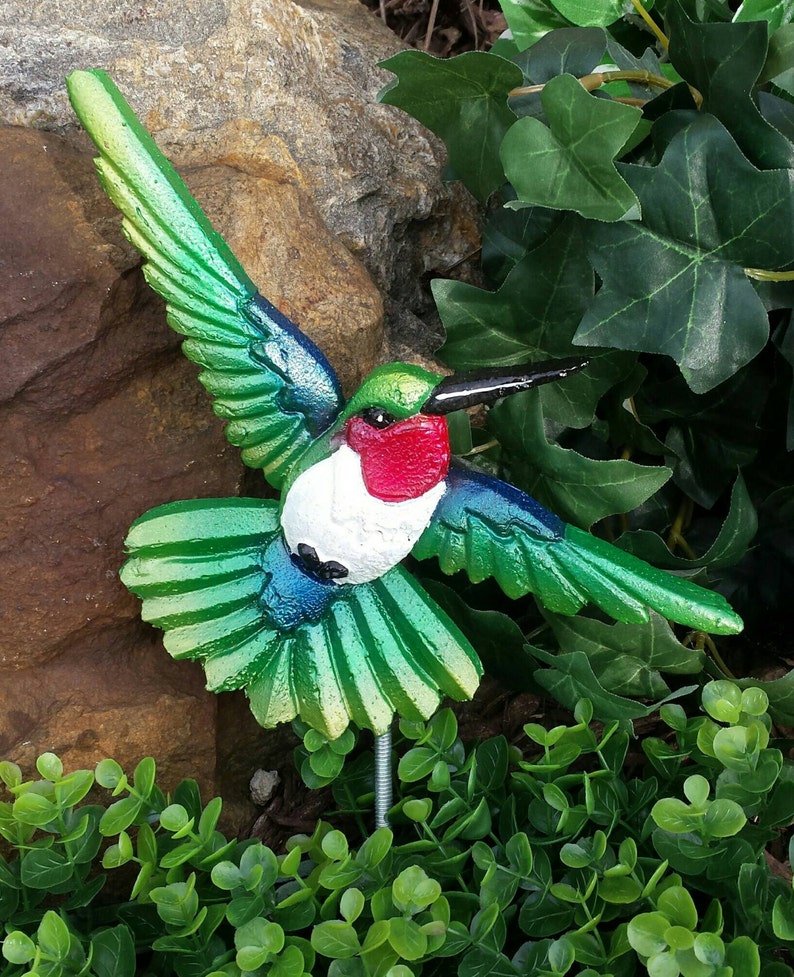 Hummingbird Outdoor Ornament Stake Bird Patio Decor Porch | Etsy