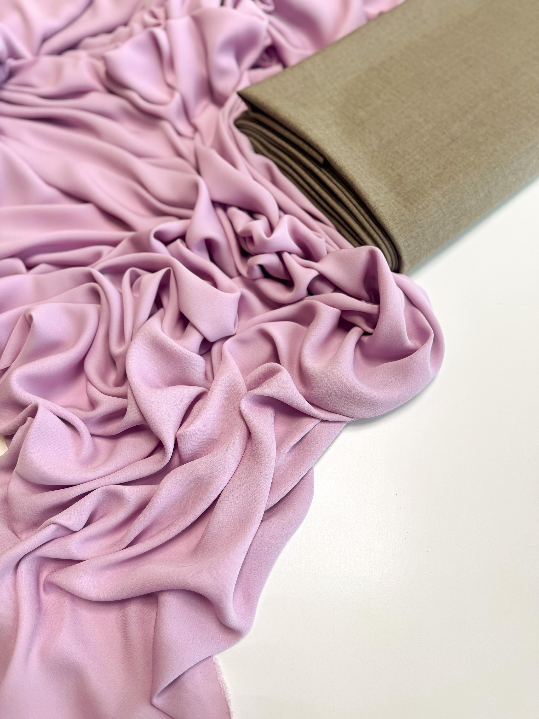 Italian Silk Fabric: Heavy Crepe Weave, Pink Lavender, Elegant Drape - Etsy